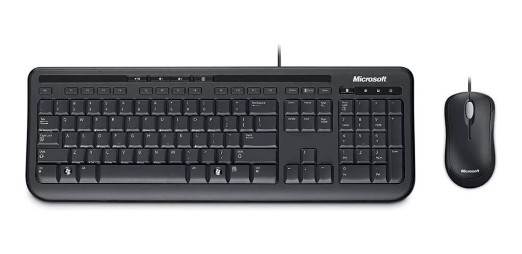Kit De Teclado E Mouse Microsoft Wired Desktop 600 Português - Salvador ...